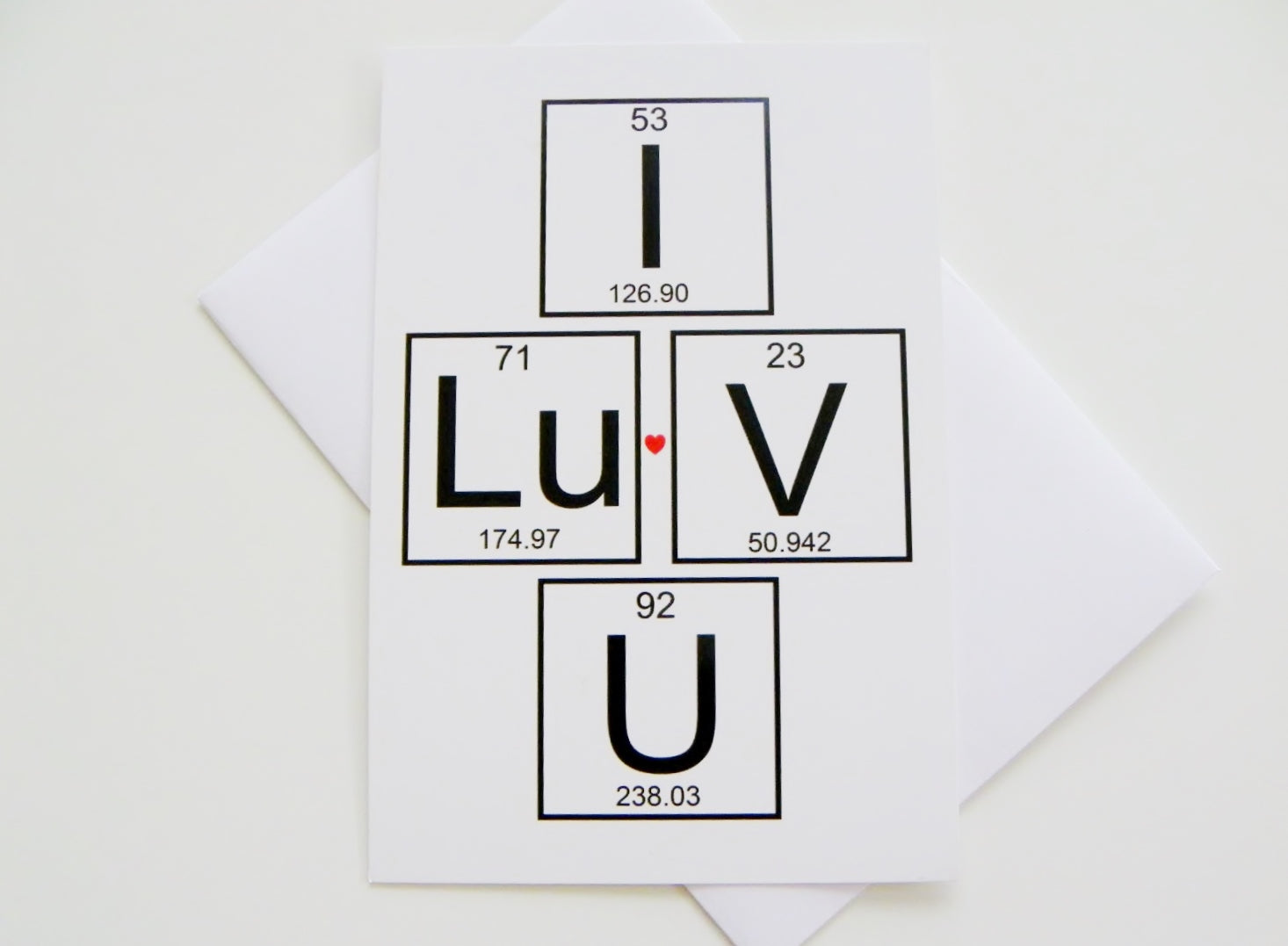 I Love You Periodic Table of Elements Card Romantic Card Valentines Da ...