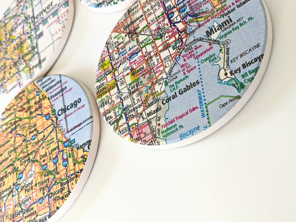 Personalized Map Coasters Custom Ceramic Coaster Wedding Gift Coaster ...