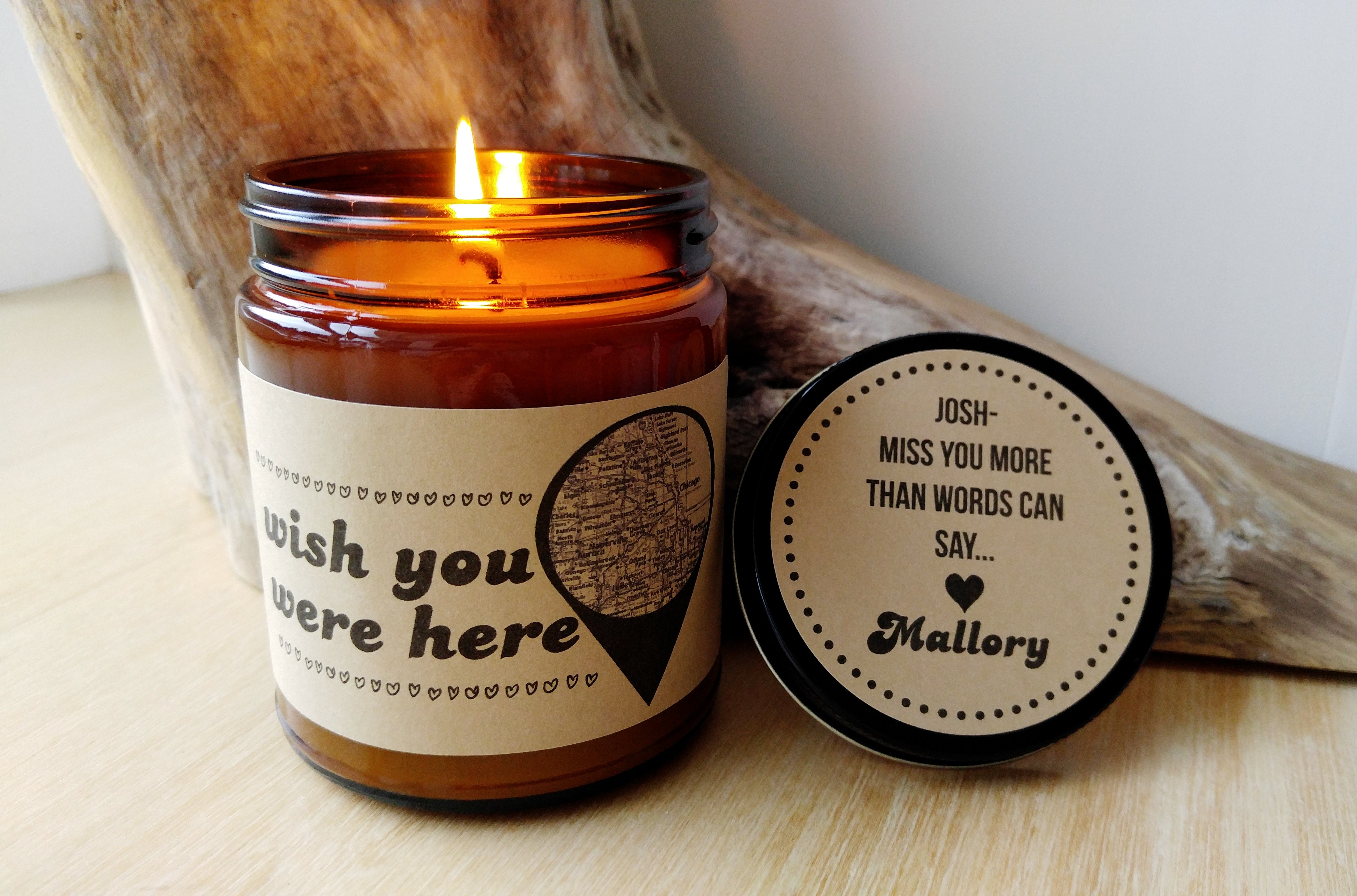 Wish You Were Here Missing You Gift Personalized Candle Gift Soy Candl ...