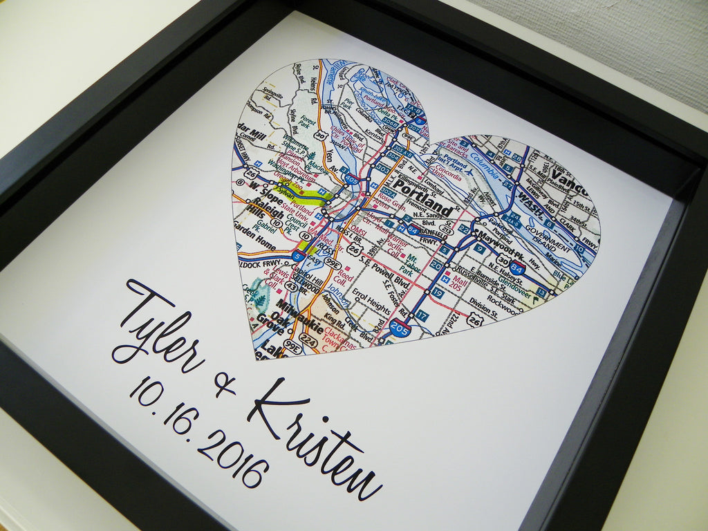 Personalized Wedding Map Heart Custom Gift for Couple – Define Design 11