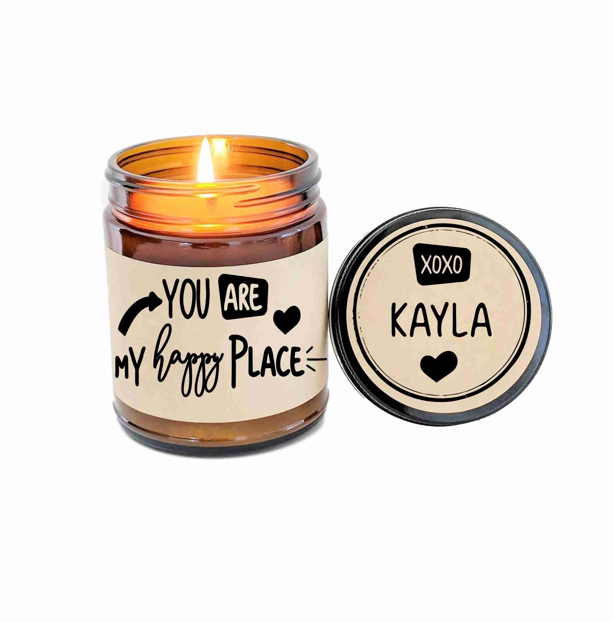 You Are My Happy Place Custom Candle Personalized Candle Gift for Spou ...