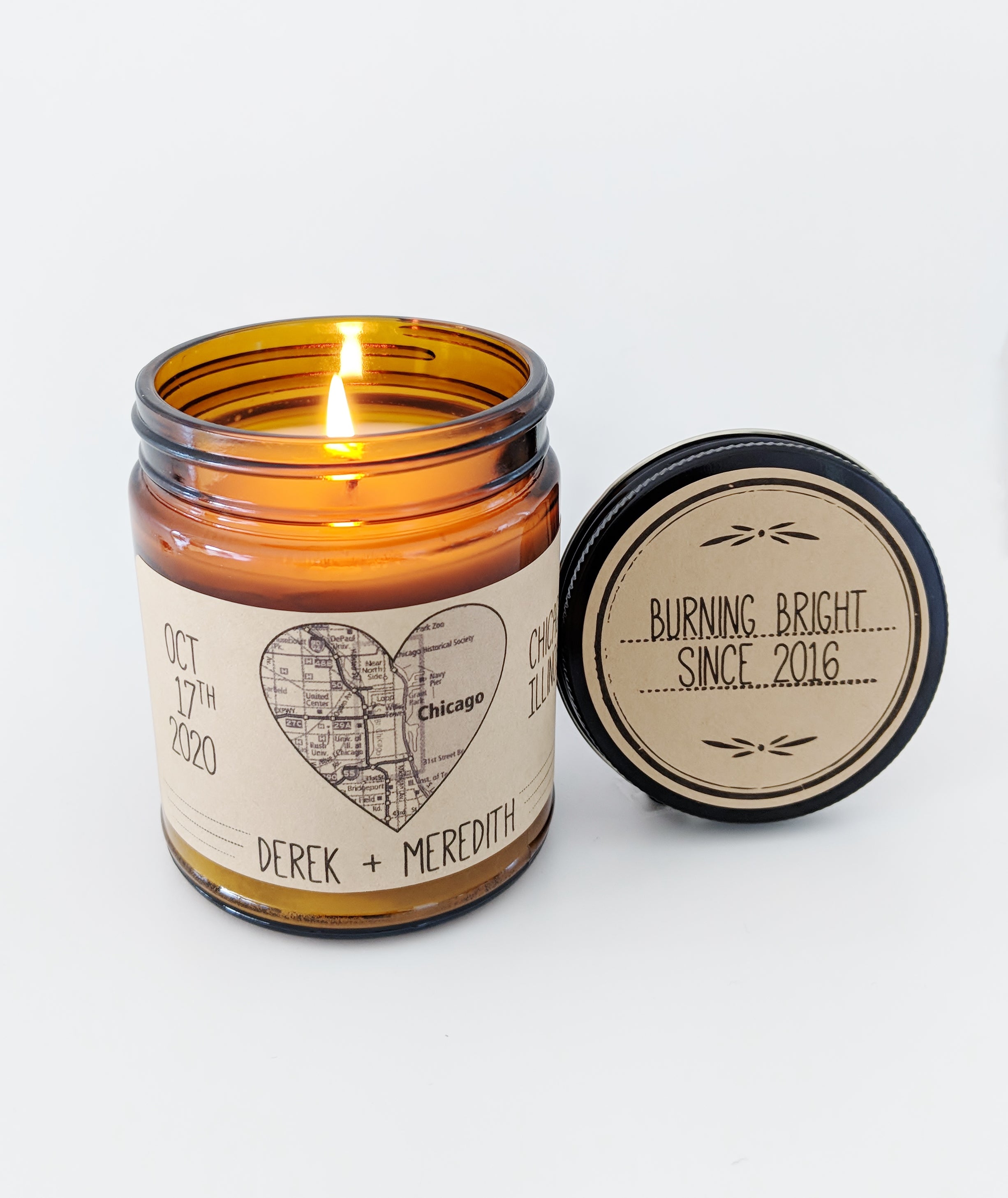 Heart Map Anniversary Gift Personalized Candle ANY LOCATION WORLDWIDE ...