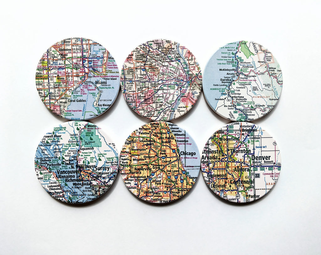 Personalized Map Coasters Custom Ceramic Coaster Wedding Gift Coaster ...
