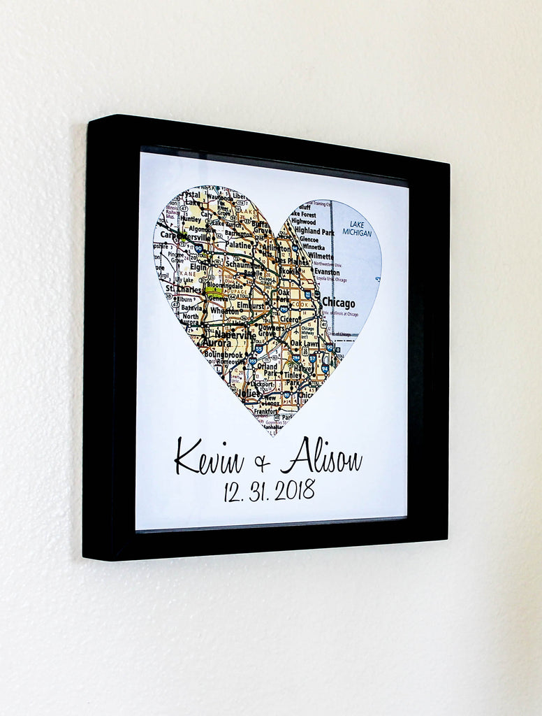 Personalized Wedding Map Heart Custom Gift for Couple – Define Design 11