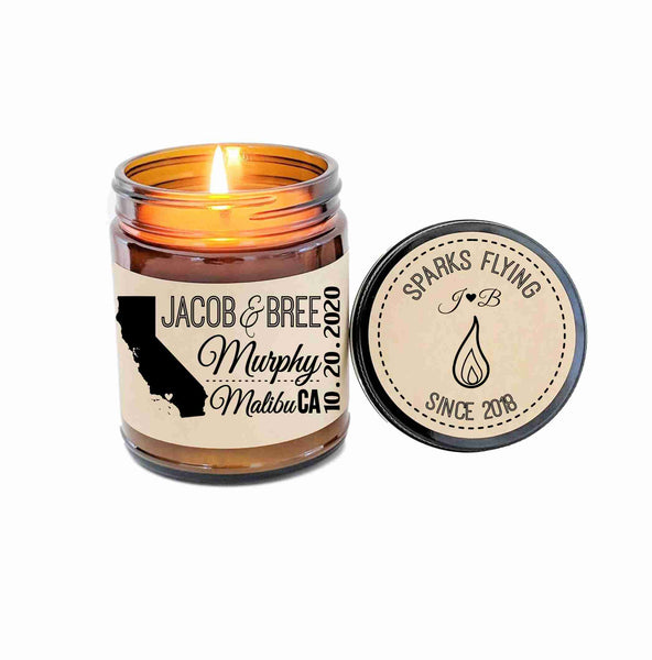 Wedding Gift Custom Candle Map Gift for Couple State Map Any Location ...