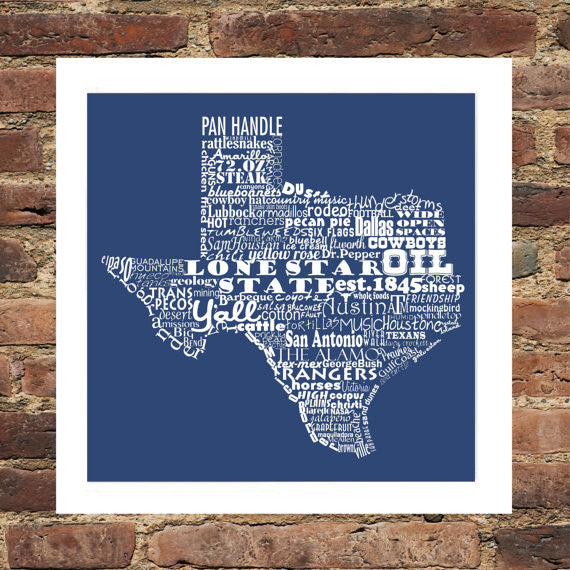 Texas State Typography Print – Define Design 11